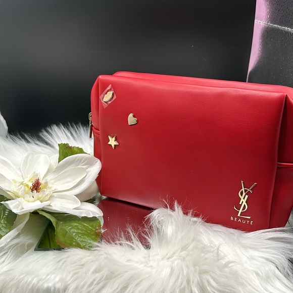 YSL BEAUTE | Bags | New Ysl Beaute Red Zippered Travel Pouch | Poshmark